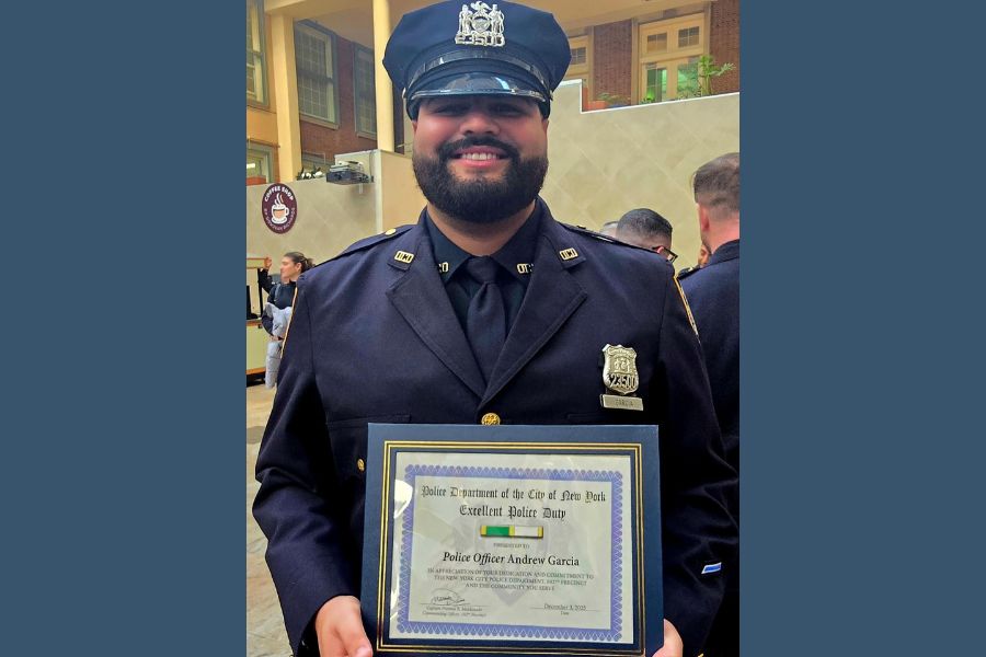 Raider to responder: Patchogue-Medford alum earns NYPD honor